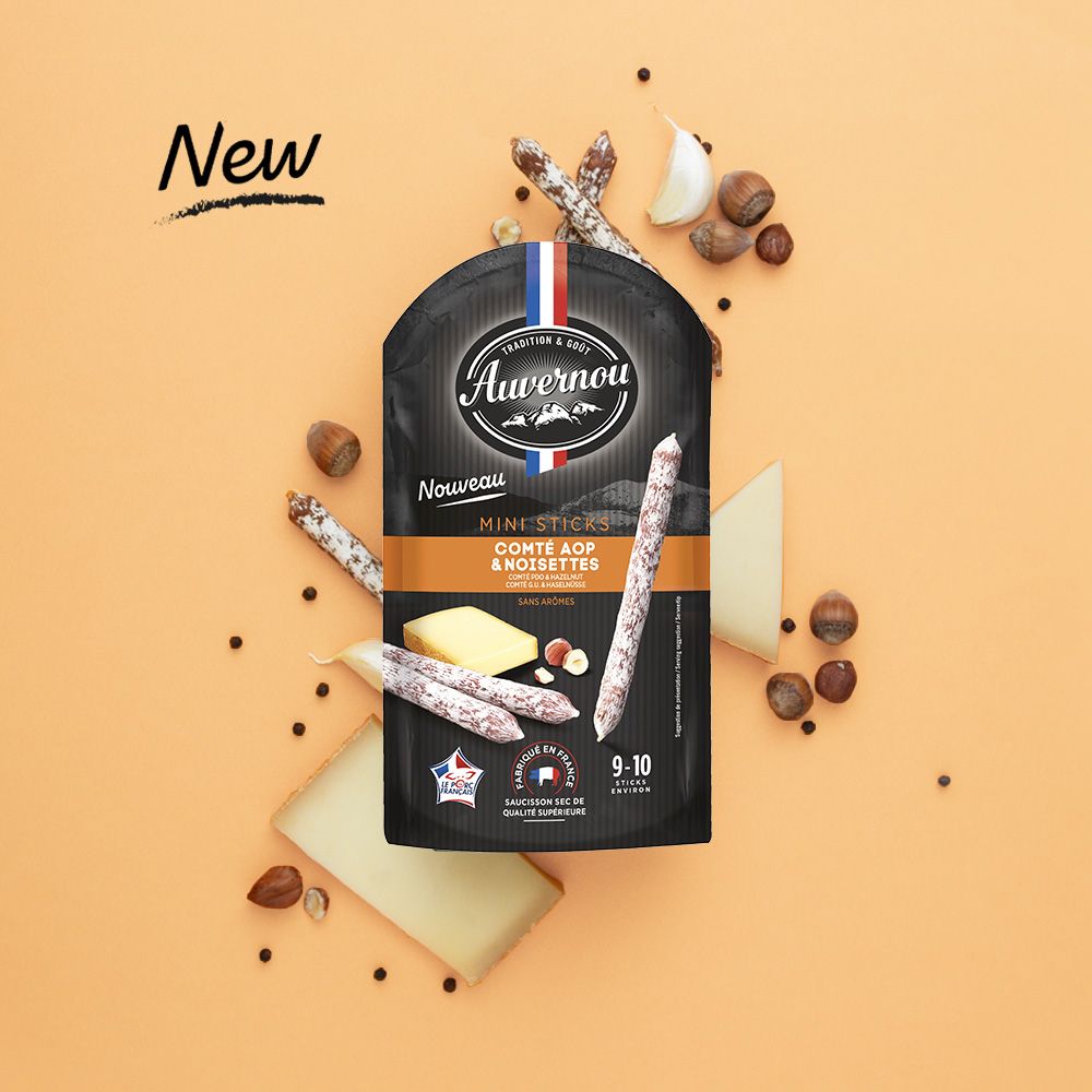 Mini-Sticks Salamis Comté g.U & Haselnuüsse - Auvernou